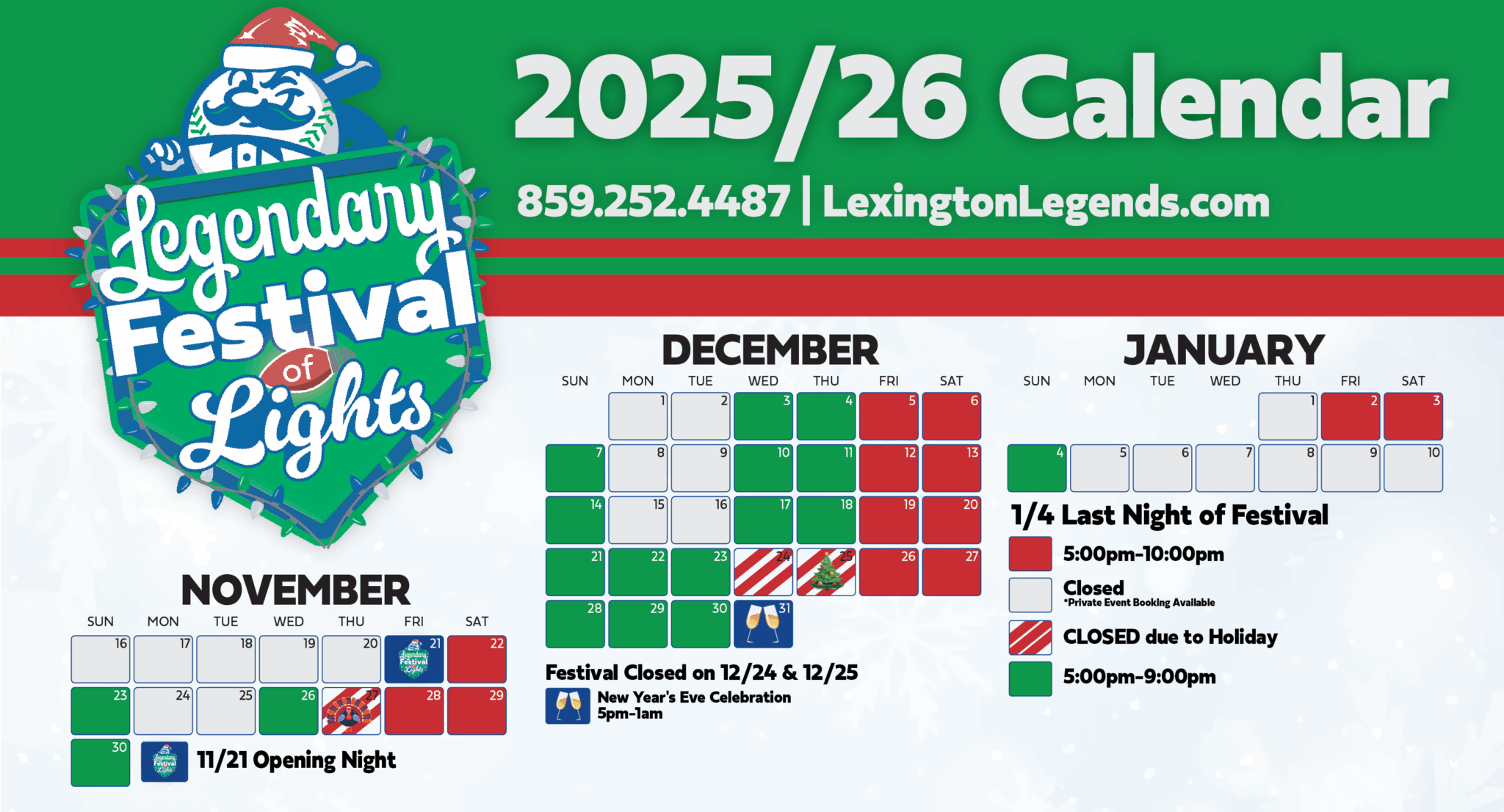 Legendary Festival of Lights - Lexington Legends